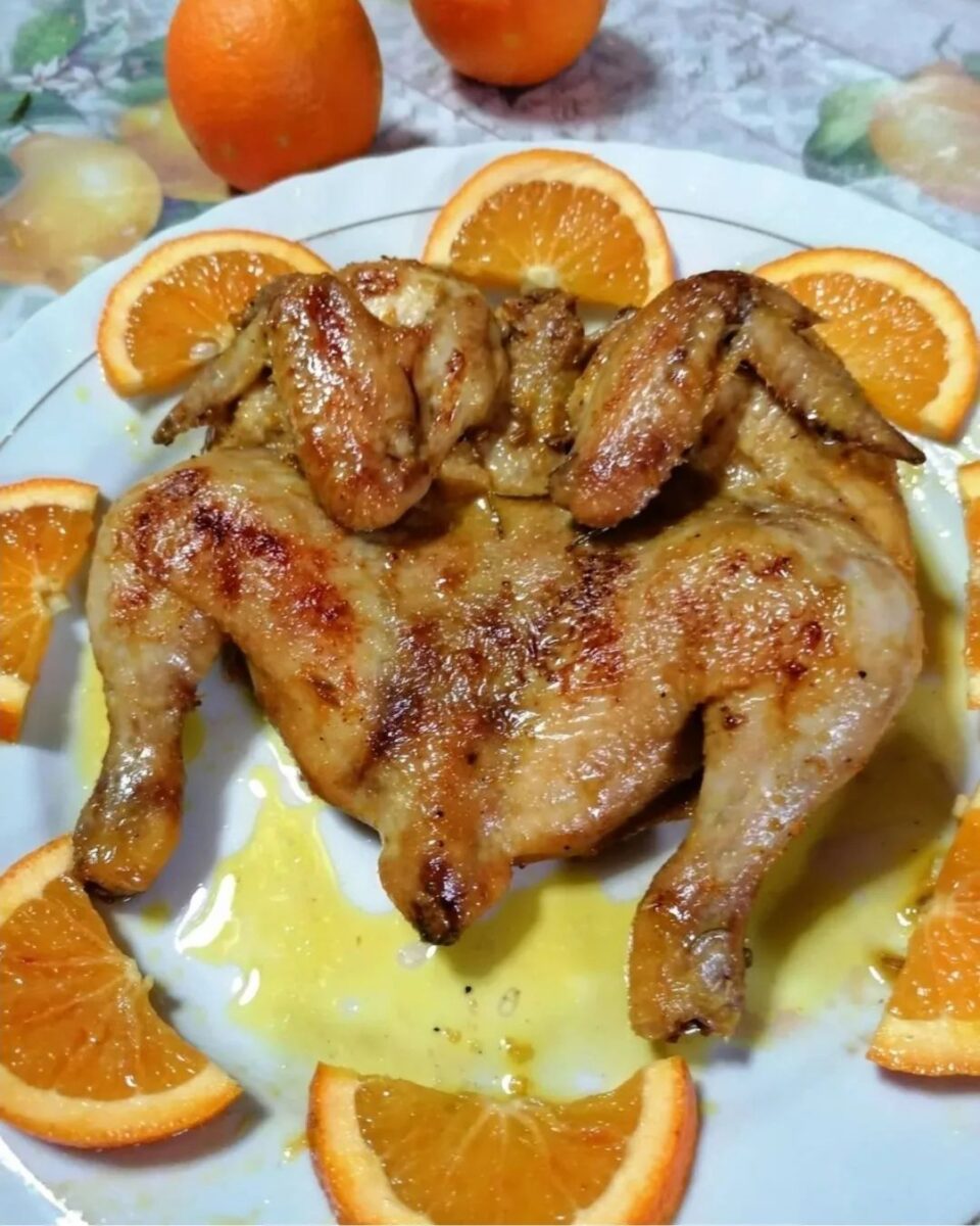 Galletto all'arancia e finocchietto in padella